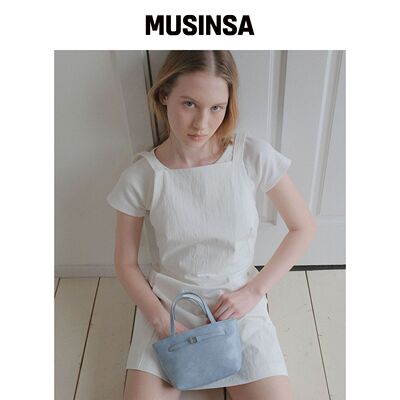 SOMEWHEREBUTTER 系带手提包 - 宝蓝色 MUSINSA韩国直邮官方正品