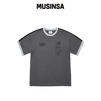 1993STUDIO 93 TRACK RINGER T-SHIRT_炭灰色 MU韩国官网直邮进口