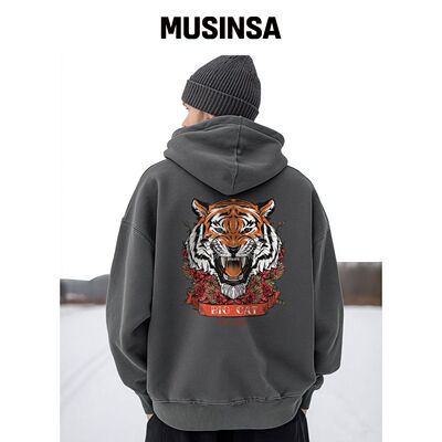 OHP OHPxGOODD4 大猫绒面连帽拉链衫韩国官网直邮进口MUSINSA