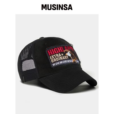PLATEAU HIGH EA MESH CAP 黑色网眼棒球帽 MUSI韩国官网直邮进口