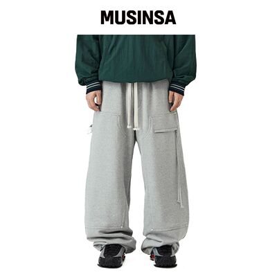 MIMTHEWARDROBE 索拉铆钉工装裤_灰色韩国官网直邮进口MUSINSA