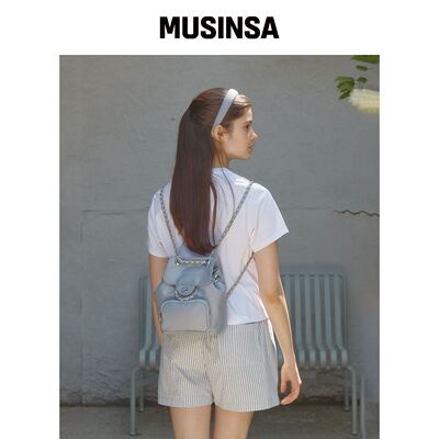ANOETIC ANC经典外袋背包_尼龙蓝 MUSINSA韩国直邮官方正品