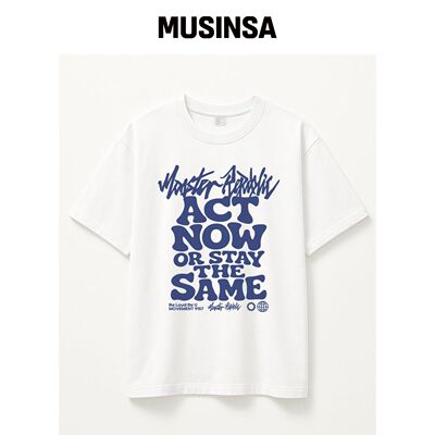 MONSTER REPUBLIC ACT NOW INDIGO BLUE T恤 白_韩国官网直邮进口