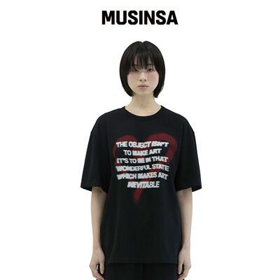 MIMTHEWARDROBE 腮红心形T恤_黑色 MUSINSA韩国官网直邮进口