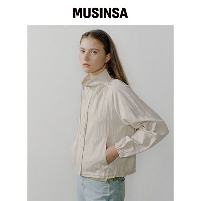 OCTETTE ANNE SHIRRING BLOUSON_BEIGE韩国官网直邮进口MUSINSA