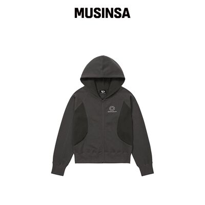 WELLBEING EXPRESS 华夫纹连帽卫衣炭灰色 MUSIN韩国官网直邮进口