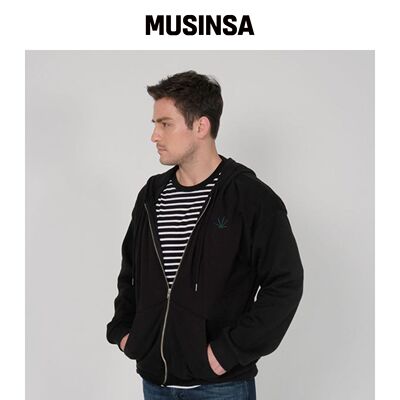 CHUBASCO MHD173 小宽连帽拉链衫 黑色韩国官网直邮进口MUSINSA