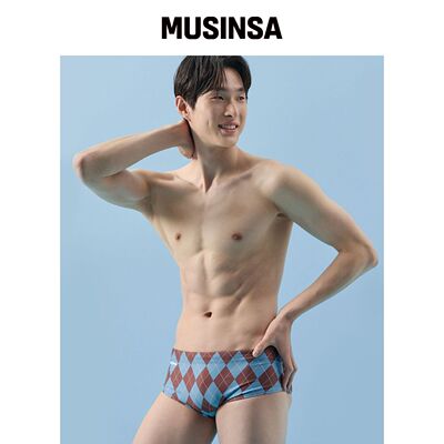 OOMPAA 摩卡菱格方领男士泳衣 MUSINSA韩国官网直邮进口
