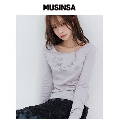 HIGH SCHOOL DISCO 缪斯印花长袖_复古粉 MUSINS韩国官网直邮进口