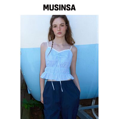 ETMON Smocked Cami Blouse, 天空蓝 MUSINSA韩国直邮官方正品