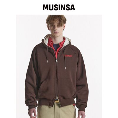 NOHANT 棕色法兰绒连帽拉链卫衣 MUSINSA韩国官网直邮进口