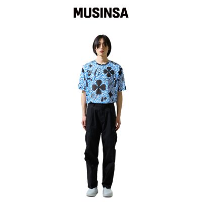 GREEDILOUS 蓝色三叶草印花短袖 MUSINSA韩国官网直邮进口