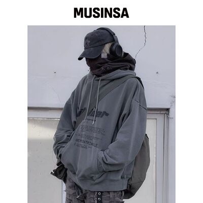THEMILE OUTSIDER 原创卫衣连帽灰色 MUSINSA韩国直邮官方正品