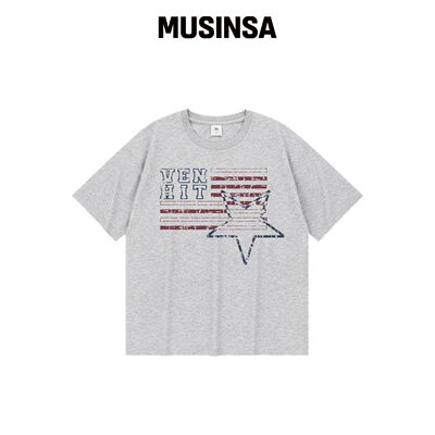 VENHIT 格纹 USA 宽松版型短袖T恤韩国官网直邮进口MUSINSA