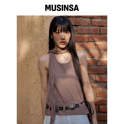 CELITAILS HALTER NECK SCARF TOP_COCOA韩国官网直邮进口MUSINSA