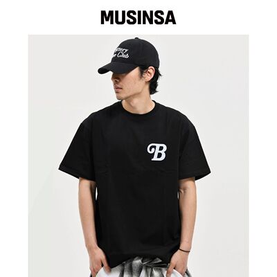 EXTRAORDINARY 重磅棉 B.S.C SYMBOL TEE 黑色韩国官网直邮进口