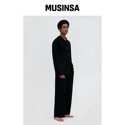 LAZYZ 保持睡衣长裤 - 全黑 MUSINSA韩国官网直邮进口