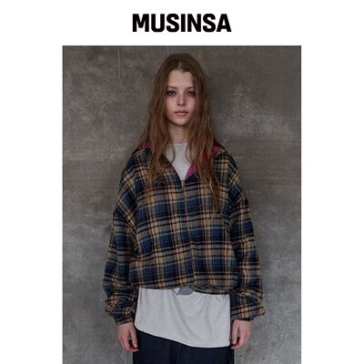 EXPIRED GIRL 蓝莓色拉链连帽卫衣韩国官网直邮进口MUSINSA