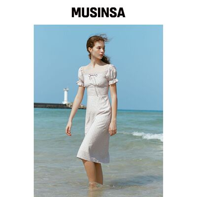 LENINA MELANIA泡袖连衣裙_薰衣草色 MUSINSA韩国官网直邮进口