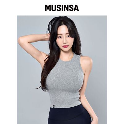 PHYSICAL GARMENTS P5014 女款简约短款背心 [灰韩国官网直邮进口