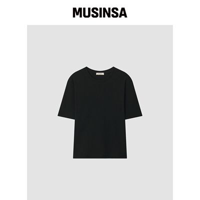 THE LILLE Loft Ribbed 圆领T_黑色韩国官网直邮进口MUSINSA