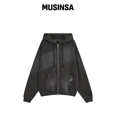 DEFGARMENTS PIG 刷毛连帽拉链外套 [炭灰色] MU韩国官网直邮进口