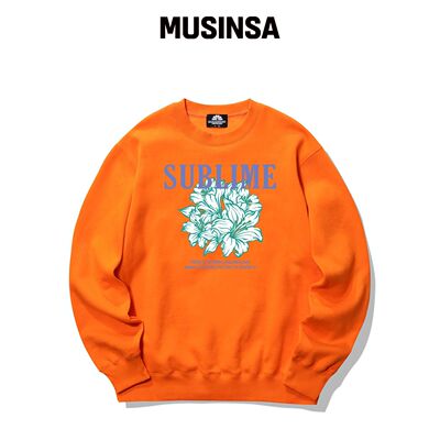 TRIPSHION SUBLIME FLOWER LOGO 圆领颈部 - 橙韩国官网直邮进口