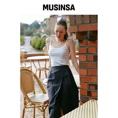 LENINA LENA条纹无袖上衣_天蓝色 MUSINSA韩国官网直邮进口