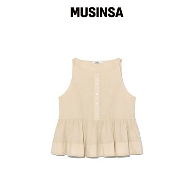 GLOWNY G RUFFLED BUTTON BLOUSE (米色) MUSINS韩国官网直邮进口