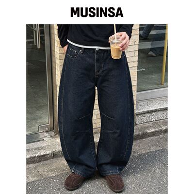ANOLORCODE BRUNI 弧形牛仔裤子（2色） MUSINSA韩国官网直邮进口