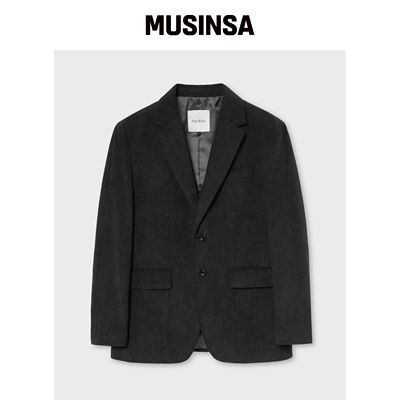 NONBLANK 灯芯绒半宽松西装外套_深灰色 MUSINSA韩国官网直邮进口
