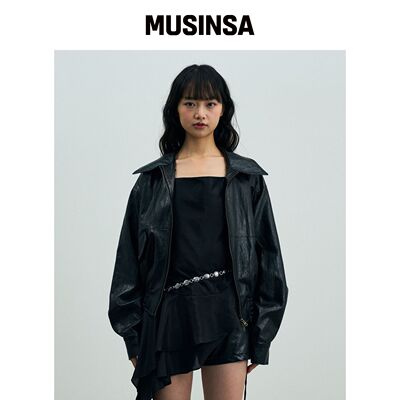 ARIKIM PAMELA LEATHER BOMBER JACKET / BLACK 韩国官网直邮进口