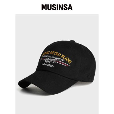 PLATEAU 复古黑色帽子简约休闲韩系 MUSINSA韩国官网直邮进口