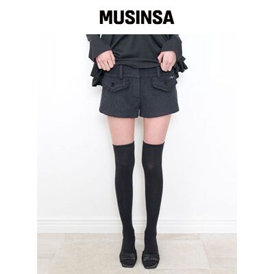 ILLIGO 口袋荷叶边短裤黑色 MUSINSA韩国官网直邮进口