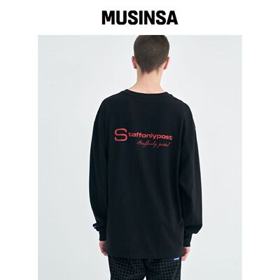 STAFFONLY S-LOGO 长袖 (黑色) MUSINSA韩国官网直邮进口