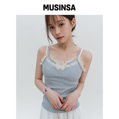 HIGH SCHOOL DISCO NAVI蕾丝无袖上装 MUSINSA韩国直邮官方正品