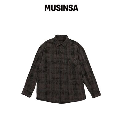 ARCANE FUNK 色素涂层格纹衬衫炭灰色韩国官网直邮进口MUSINSA
