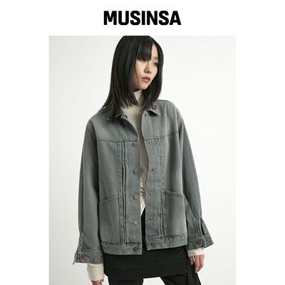 PEEP 腮红牛仔夹克_灰色韩国官网直邮进口MUSINSA