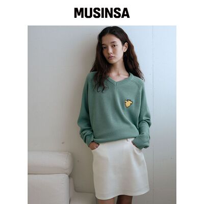 URAGO Wappen boxy V-neck 针织衫 MUSINSA韩国官网直邮进口