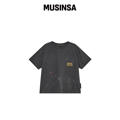 DEFGARMENTS LOGO口袋T恤[CHARCOAL]韩国官网直邮进口