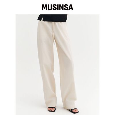 LOOKAST INES COTTON BANDING PANTS_浅米色韩国官网直邮进口