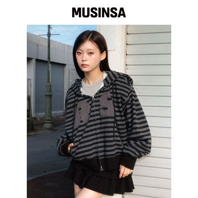 ROSEFRANTZ 外套连帽黑色秋潮流时尚百搭MUSINSA韩国官网直邮进口