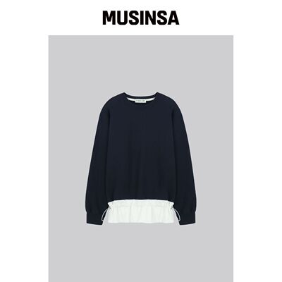 FRIVER07 棉质绳边卫衣_深海军蓝 MUSINSA韩国直邮官方正品