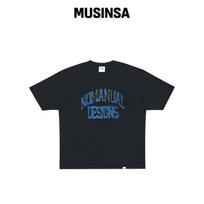 NOMANUAL SMEAR ARCH LOGO T恤 - 黑色 MUSINSA韩国直邮官方正品