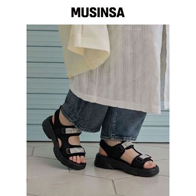 SPUR VENCH CRISTAL 厚底凉鞋 5cm -US9053BK MU韩国官网直邮进口