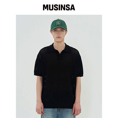 UNALLOYED 网眼Pique针织 / 黑色 MUSINSA韩国官网直邮进口