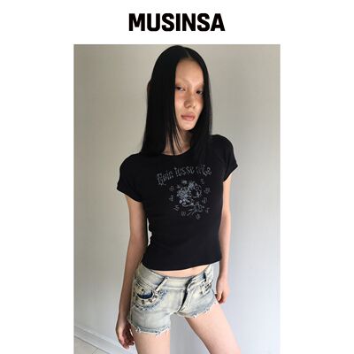 A FEW COMMENTS 玫瑰拉格兰上衣 BLACK韩国官网直邮进口MUSINSA