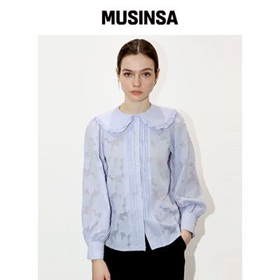 DAMAGE MNEMONIC 云朵荷叶边紫色blouse_ Cloud 韩国官网直邮进口