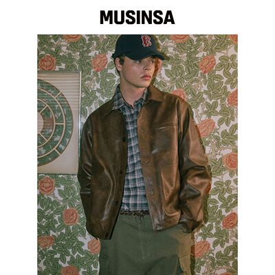 PEALP Welt Pocket 仿皮夹克 8(棕色) MUSINSA韩国官网直邮进口