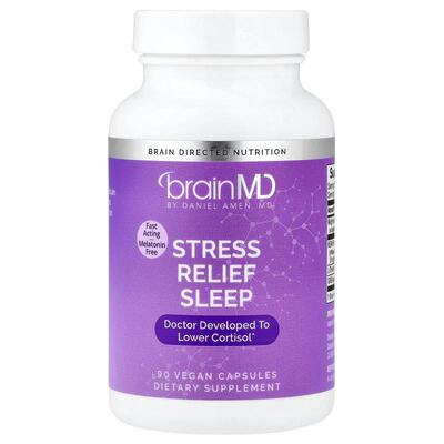 BrainMD,压力舒释睡眠支持胶囊，90 粒全素胶囊